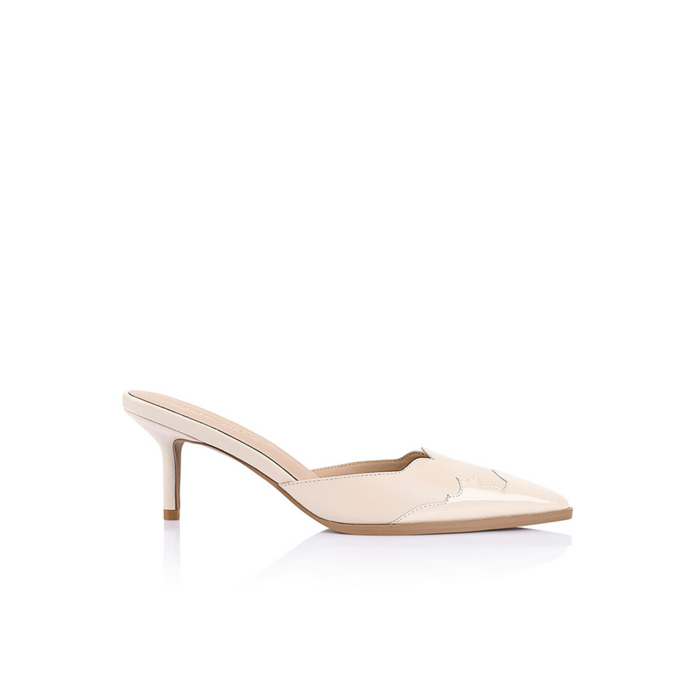 Melanie Mule Bone Patent Leather