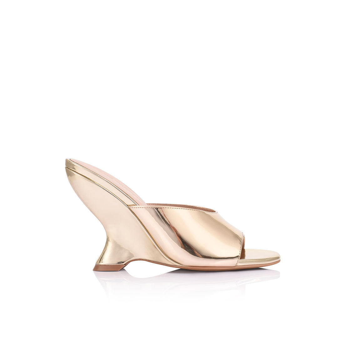 Martha Wedge Heel Sandal Gold Metallic Leather
