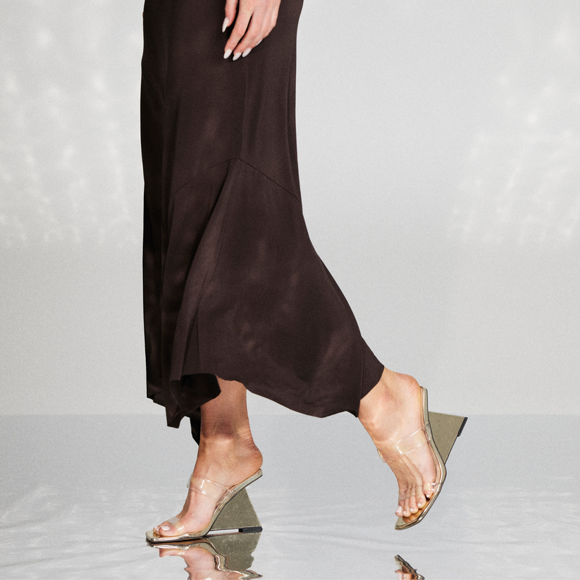 Brooke Wedge Gold Metallic Patent – Lana Wilkinson
